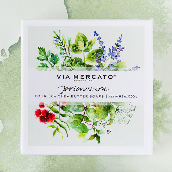 Via Mercato Primavera Gift Set (4X50G Soap) - Fresh Herbs – European Soaps